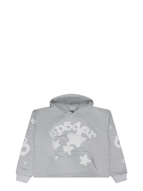 SP5DER Logo & Star Hoodie - Grey