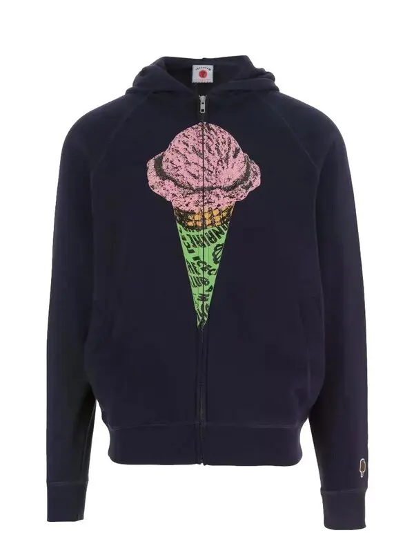 ICECREAM Logo-print Zip-up Hoodie - Blue