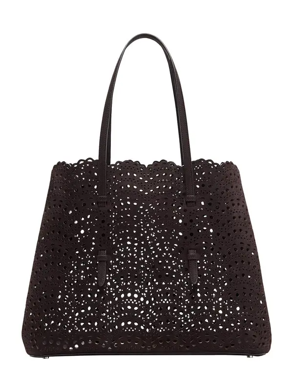 Alaïa Mina 37 Nubuck Leather Shoulder Bag - Brown