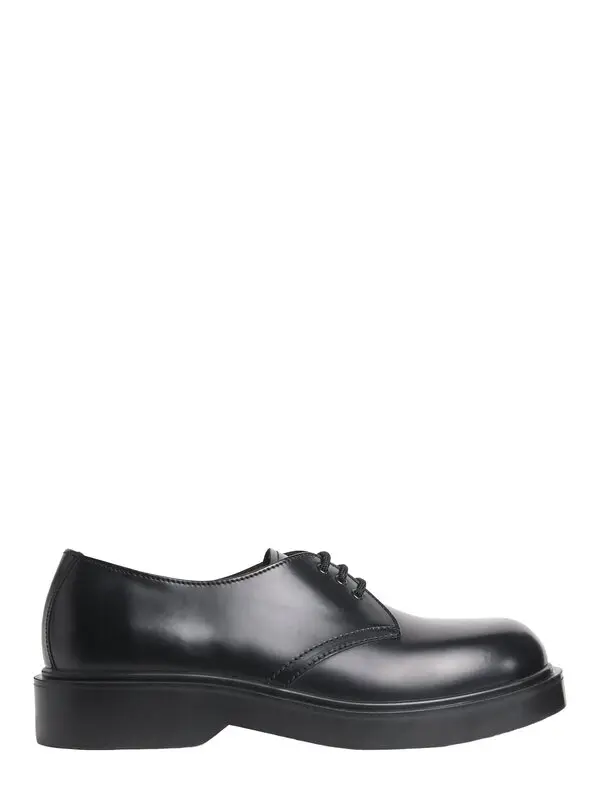 Sandro Leather Derby Shoes With Chunky Sole - Black