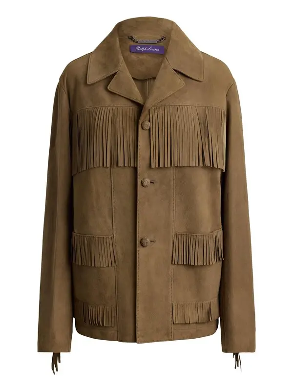 Ralph Lauren Suede Fringe Jacket - Beige