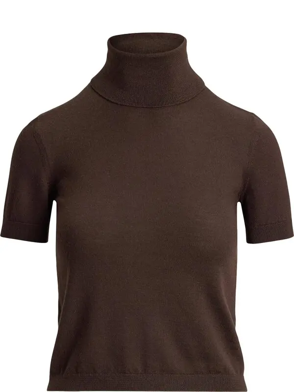 Ralph Lauren Cashmere Short-sleeve Rollneck Sweater - Blue