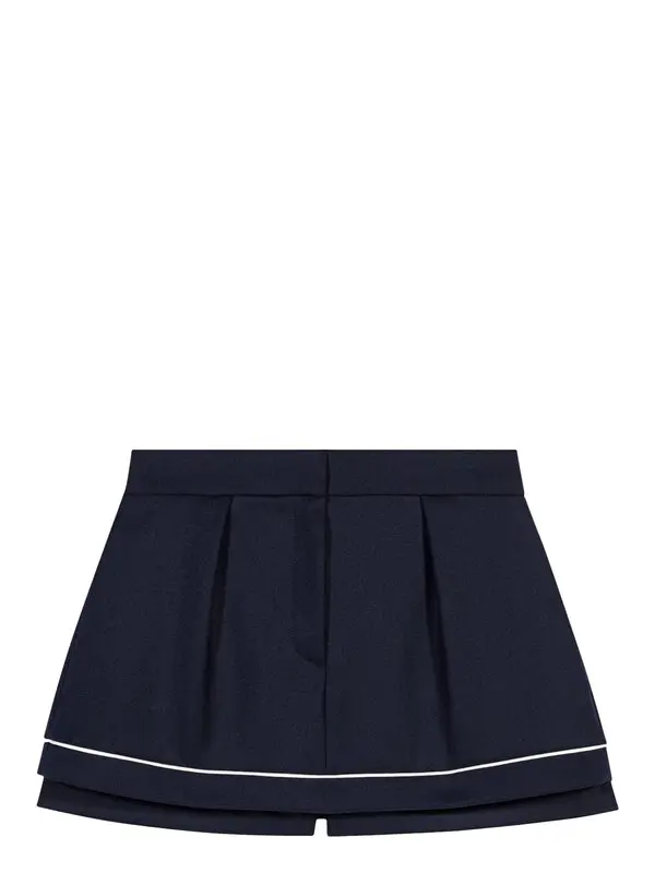 Maje Pleated Skort With Contrast Piping - Blue