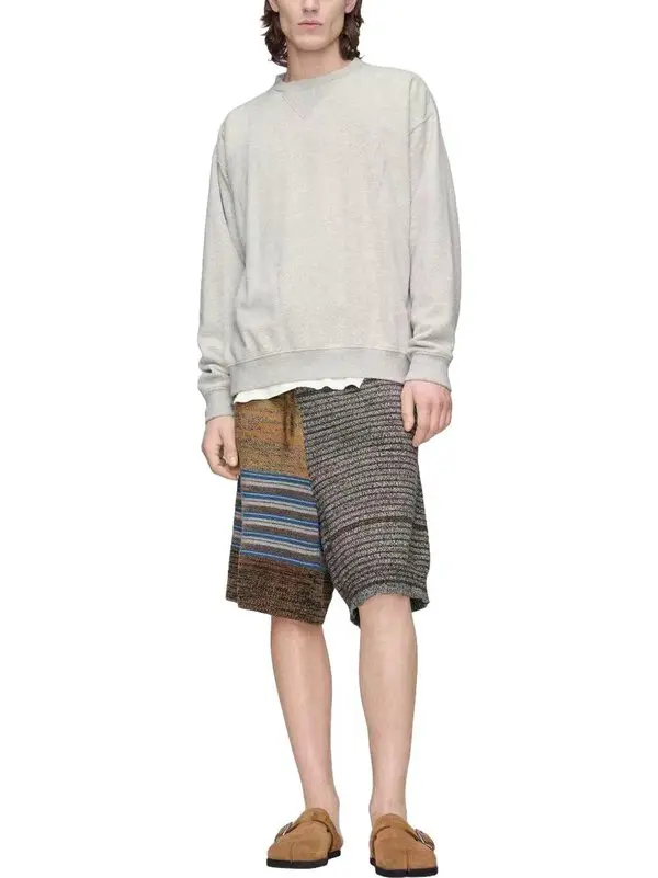 MAISON MARGIELA Patchwork Knit Knee-length Shorts - Brown