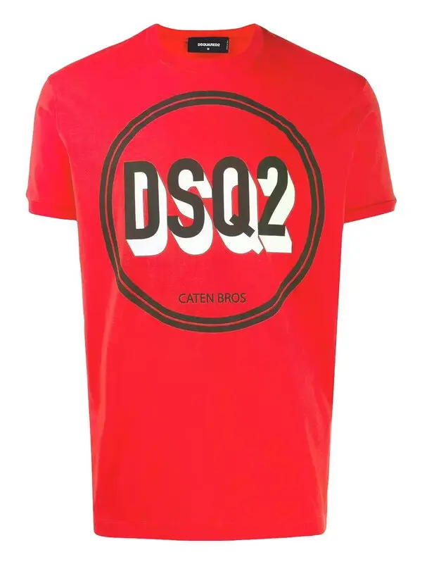 Dsquared2 Circle Logo Printed T-shirt - Red