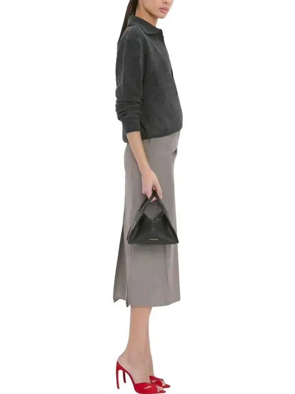 Victoria Beckham Mini Plié Leather Tote Bag - Black