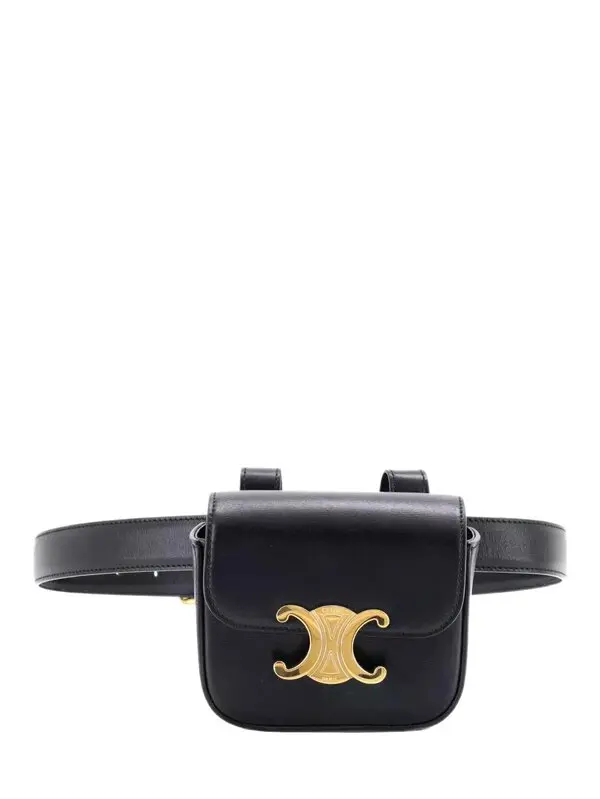 Celine Claude Shiny Calfskin Mini Belt Bag - Black