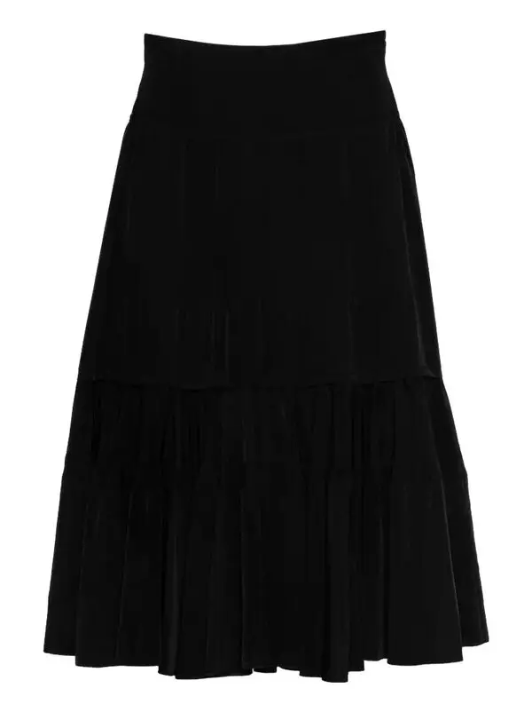 Y’s Tiered Ruffled Skirt - Black