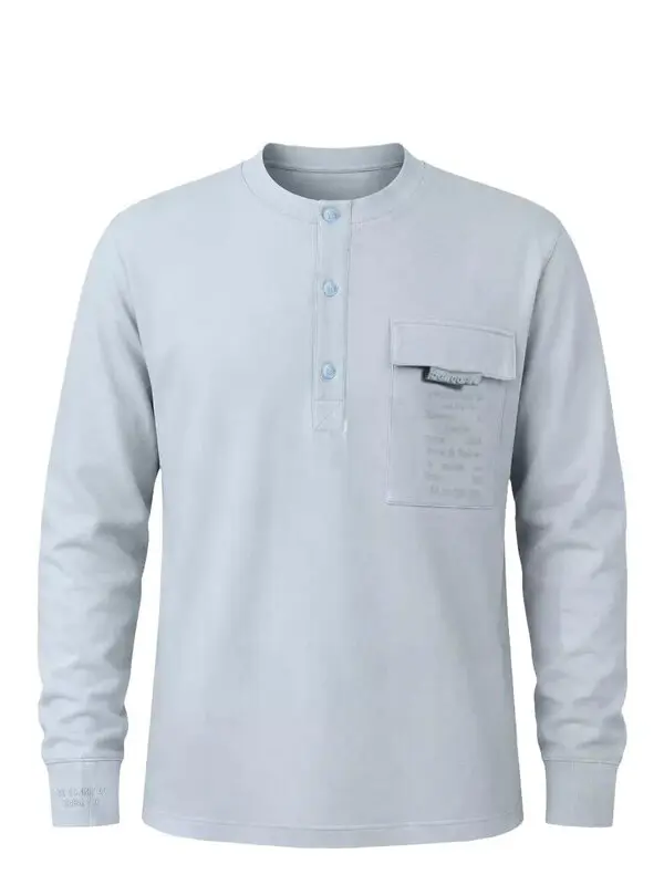 Dolce & Gabbana Cotton Patch-pocket Henley Sweater - Blue