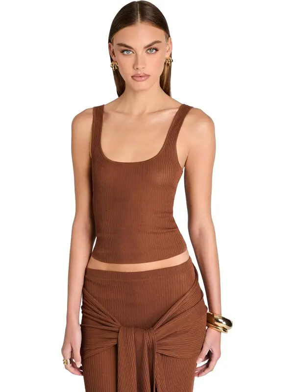 SEROYA Alberta Ribbed Tank - Cedarwood
