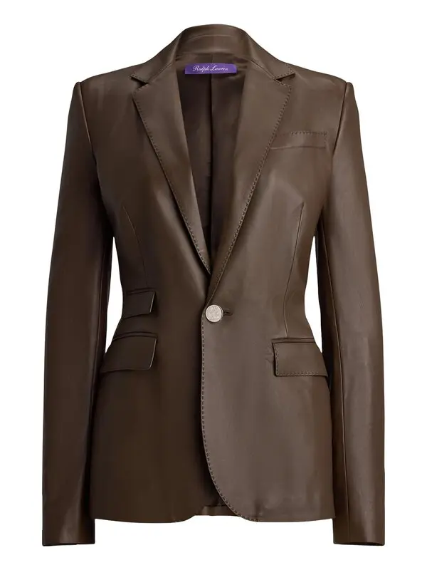 Ralph Lauren Parker Leather Blazer - Blue
