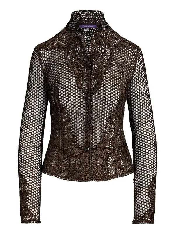 Ralph Lauren Foiled-suede Jacket - Gold