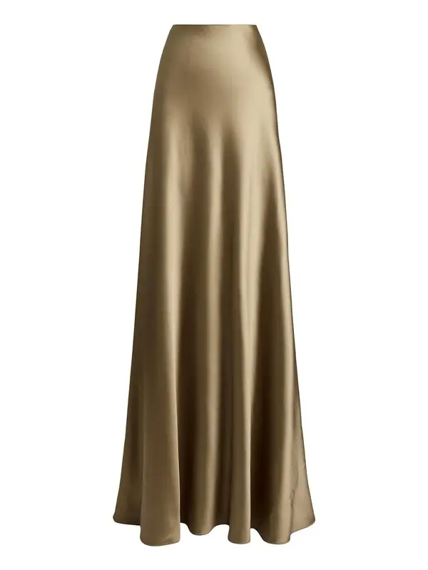 Ralph Lauren Satin Maxi Skirt - Grey