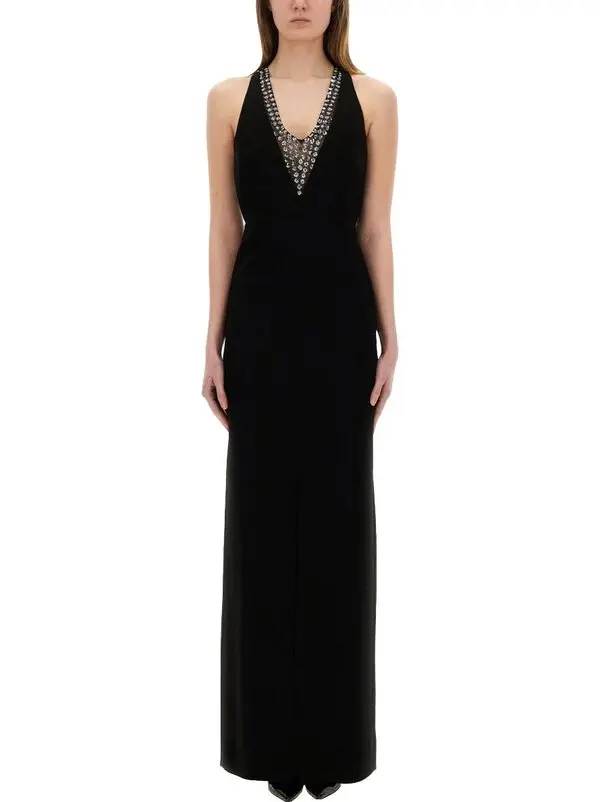 Max Mara Century" Halter Neck Gown - Black