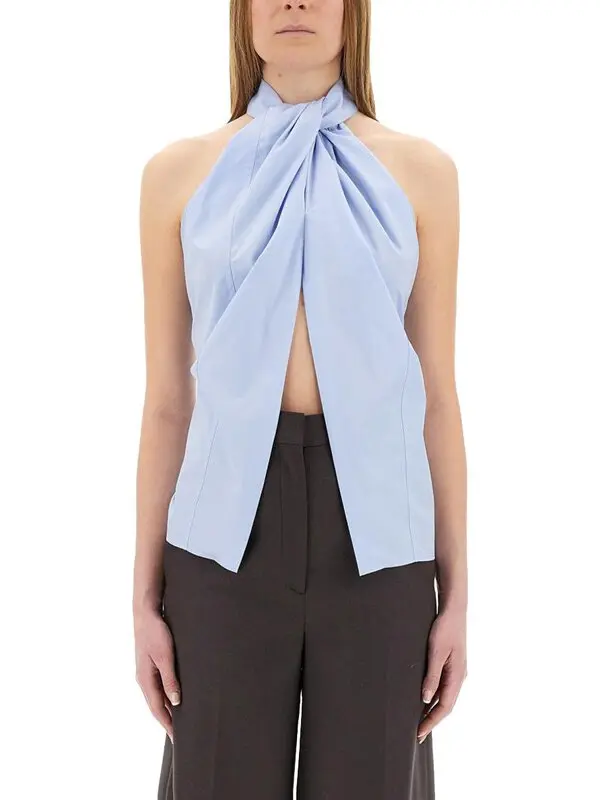Stella McCartney Sleeveless Top With Draped Front And Bow Detail - Multicolor