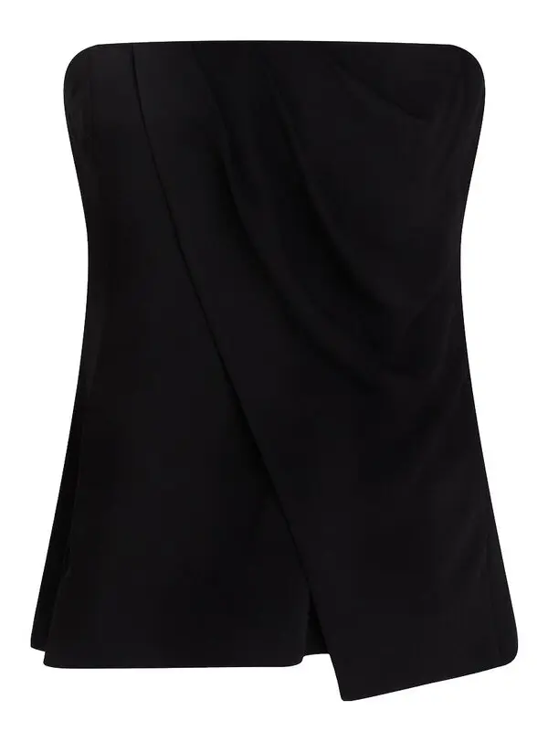 ANINE BING Halle Strapless Draped Stretch-crepe Top - Black