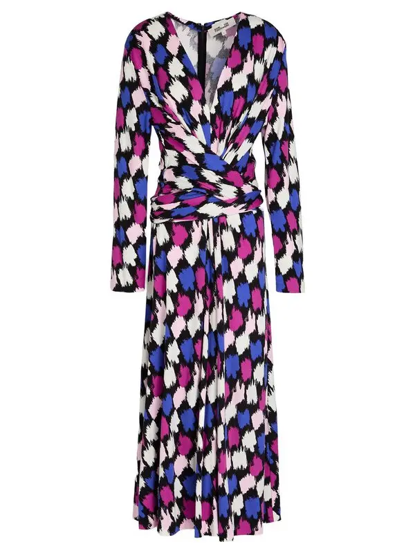 Diane Von Furstenberg Dorothee Printed Lyocell And Wool-blend Jersey Midi Dress - Multicolor