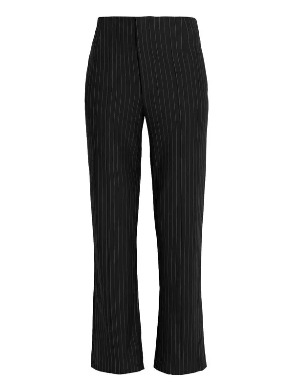 FRAME Pinstriped Twill Straight-leg Pants - Black