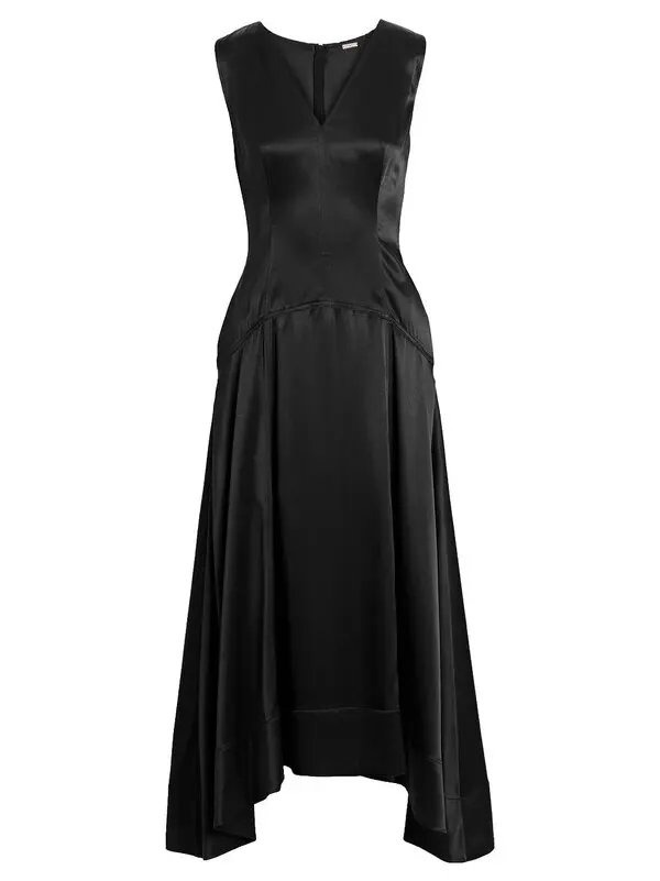 Adam Lippes Harlow Silk-satin Midi Dress - Black