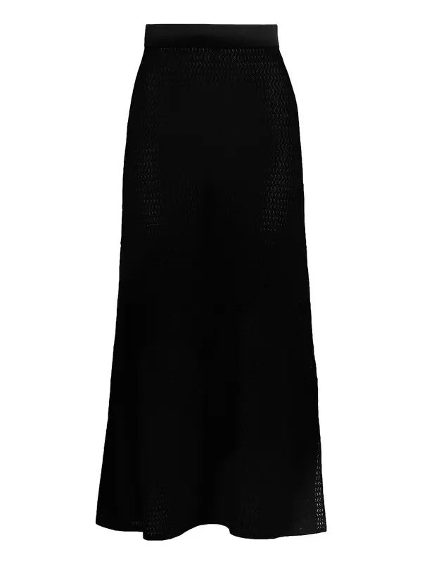 Victoria Beckham Pointelle-knit Midi Skirt - Black