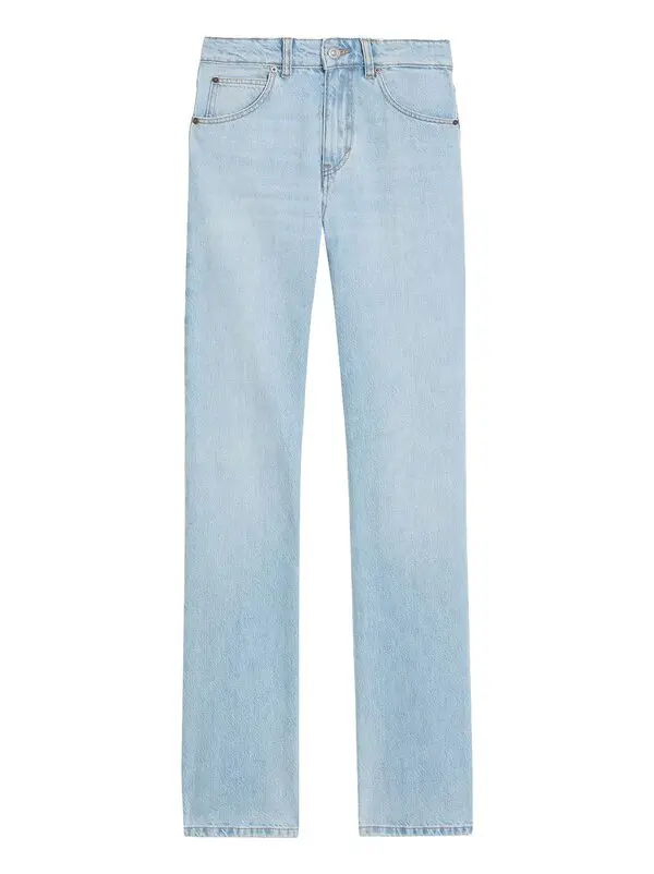 Victoria Beckham Julia High Rise Straight Leg Jeans - Light Denim
