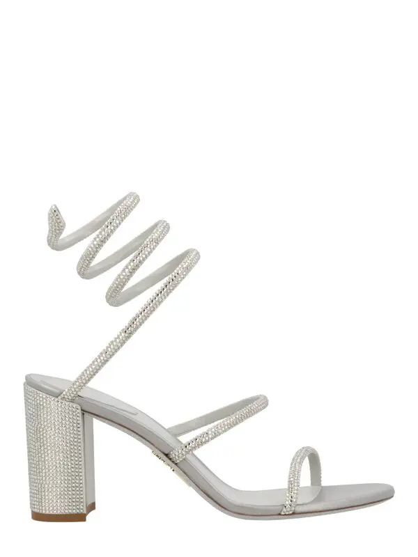 Rene Caovilla Cleo" Embellished High Heel Sandals - Grey