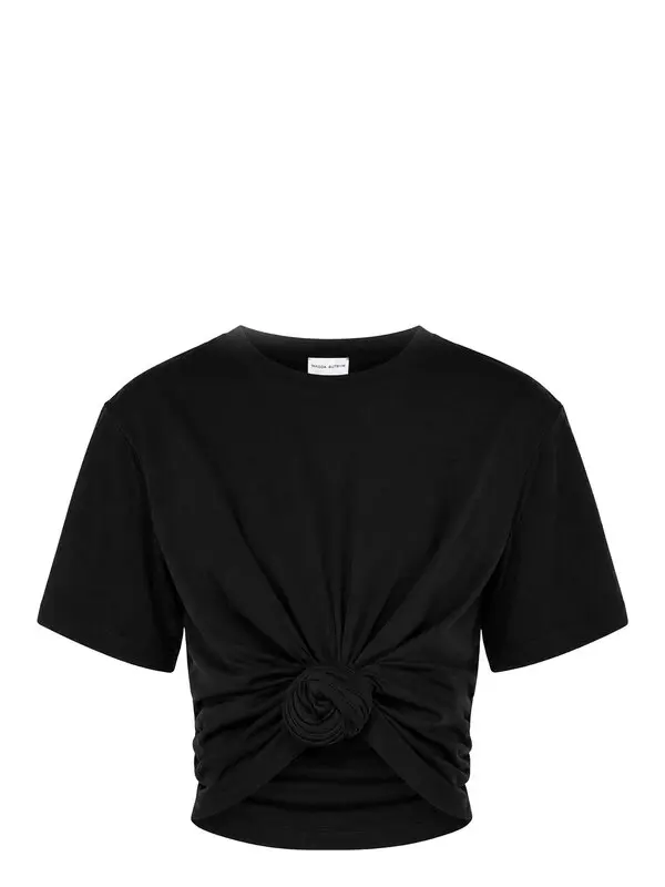Magda Butrym Annodata" T-shirt With Knot Detailing - Black