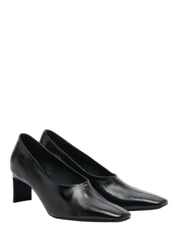 Khaite Cecilia Leather Pumps With Gold Tone Detailing - Black