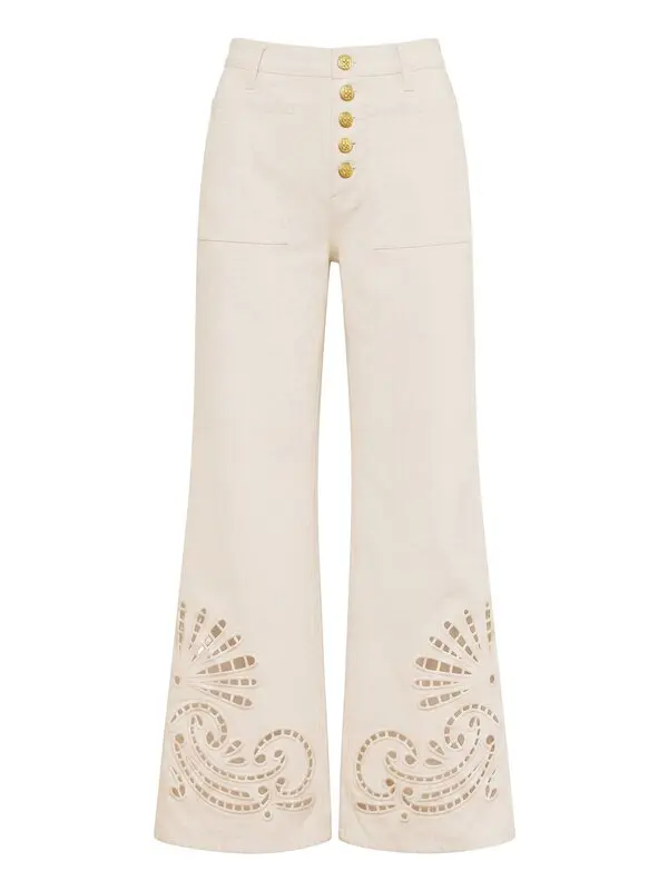 Ulla Johnson Lou Jean With Eyelet Embroidery - Cowrie