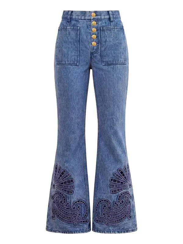 Ulla Johnson The Lou Jean With Eyelet Flare - River