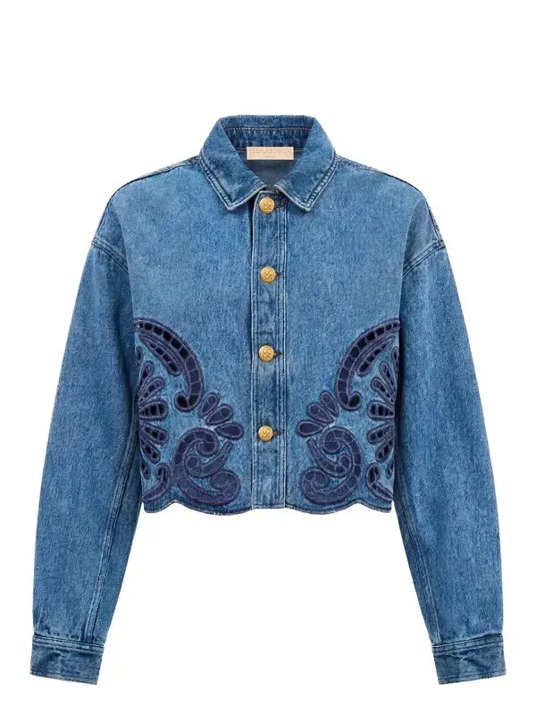 Ulla Johnson Bobbi Embroidered Denim Jacket - River