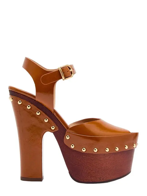 Chloé Meret Platform Clogs - Brown