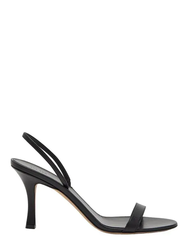 THE ROW Ella 85 Leather Slingback Sandals - Black