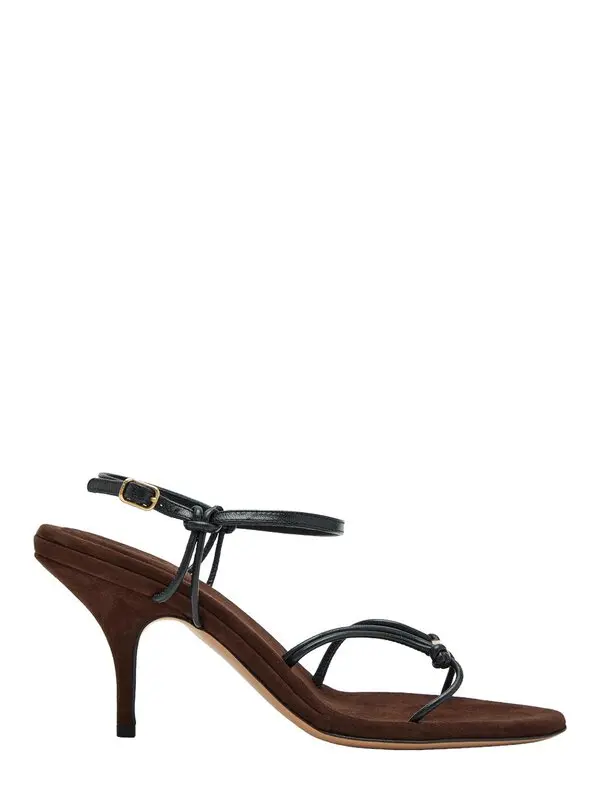 Chloé Matilda 90 Leather And Suede Sandals - Black