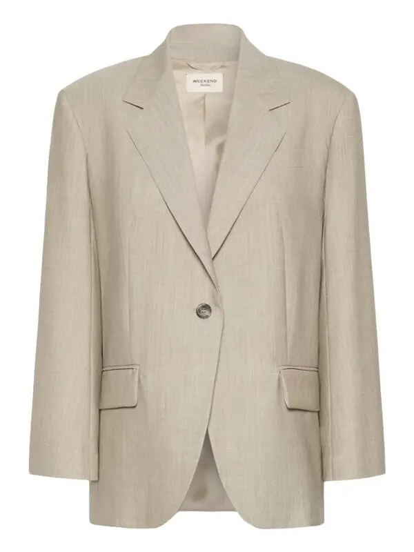 Max Mara Oversized Woollen Cloth Blazer - Hazelnut Brown