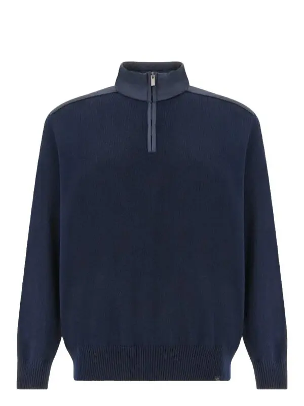 PAUL  SHARK Paul & Shark Soft Cool Touch Wool Half-zip Sweater With Typhoon Re-4x4 Stretch Details - Daman