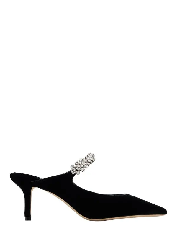 JIMMY CHOO Embellished Pointed Toe High Heeled Sandals - Black
