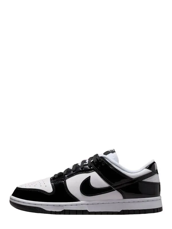 Nike Dunk Low 'panda Patent' Sneakers - White/black/metallic Silver
