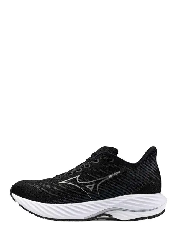 Mizuno Wave Rider 28 Athletic Sneakers - Black/white/silver