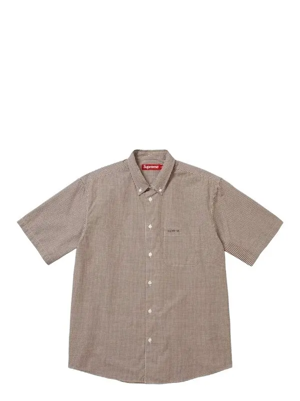 Supreme Ss26 Gingham S/s Shirt - Brown