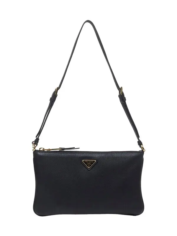 Prada Black Calf Leather Shoulder Bag - Multicolor