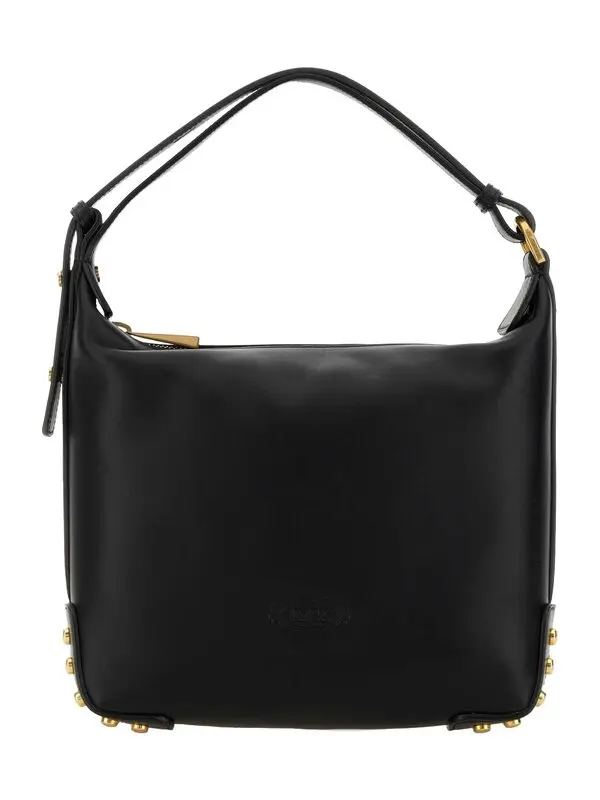 TOD'S Leather Shoulder Bag With Golden Metal Finishing - Black