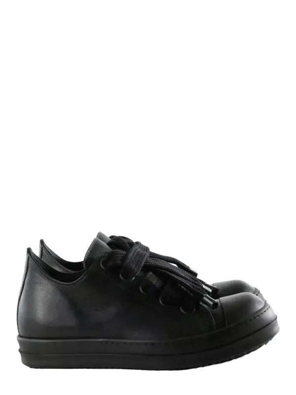 Rick Owens Jumbolace Leather Lace-up Sneakers - Black
