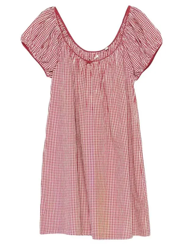DÔEN Julia Gingham Print Mini Dress - Red