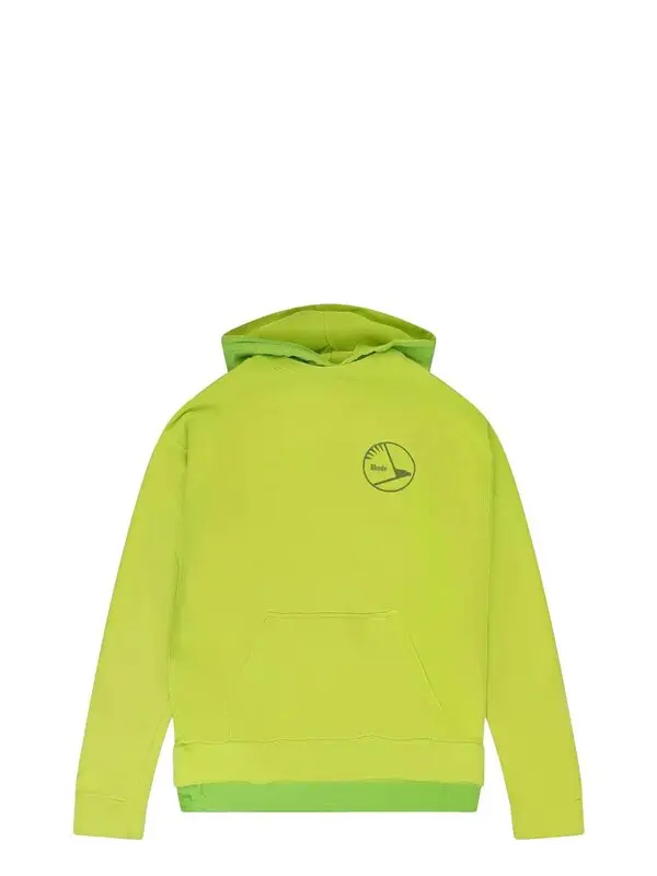 Rhude Layered Effect Logo-print Hoodie - Green