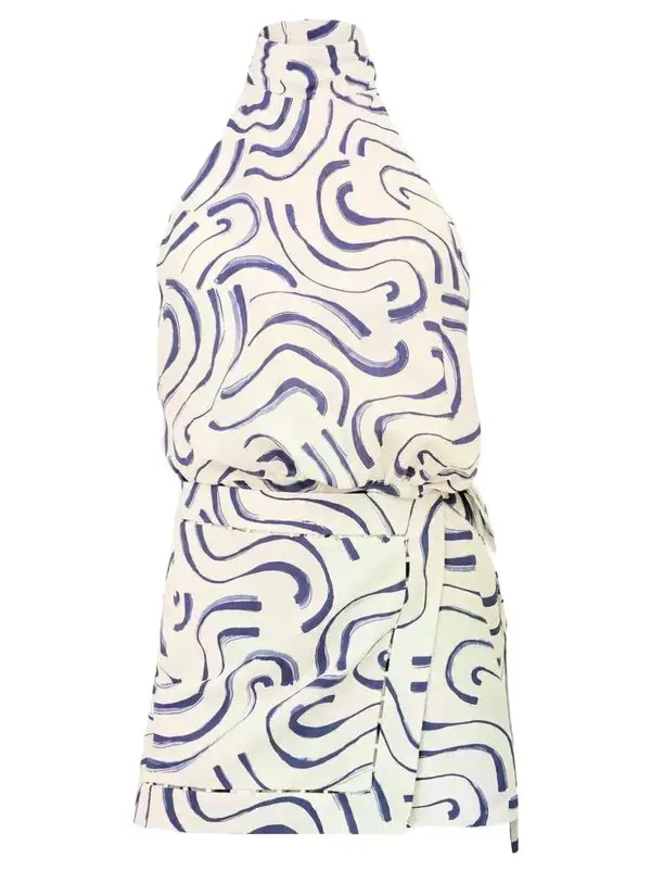 Alexis Sirenza Abstract-print Mini Dress - Neutrals