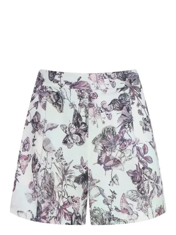 L'Agence Sylvie Butterfly-print Shorts - White