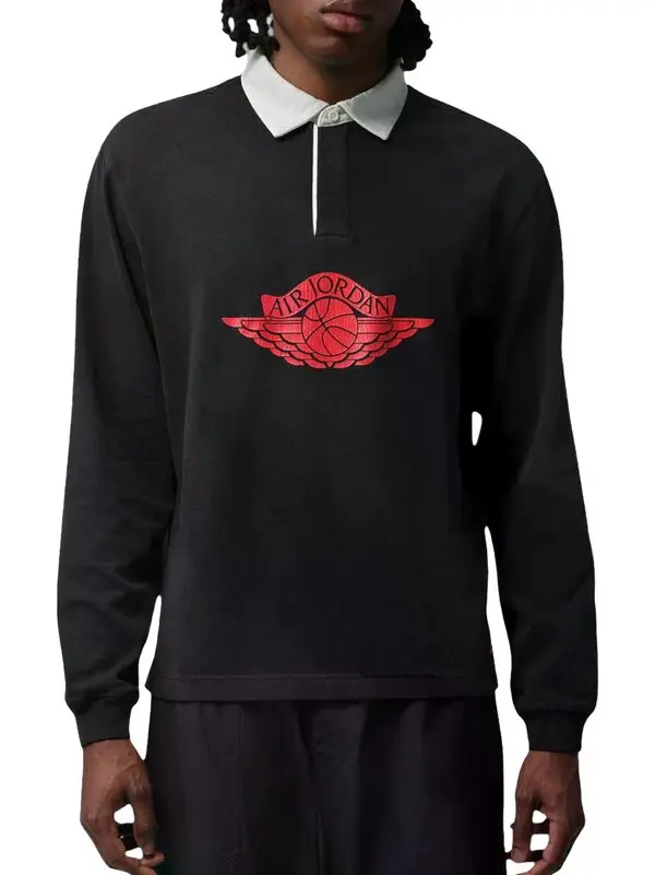 JORDAN Flight Essentials Logo-print Polo Shirt - Black