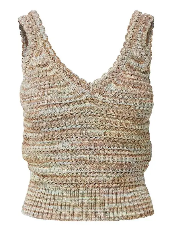 Veronica Beard Selwyn Space-dye Knit Top - Neutrals