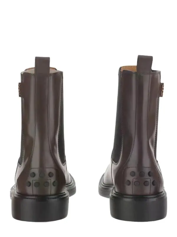 TOD'S Elasticated Leather Ankle Boots - Brown